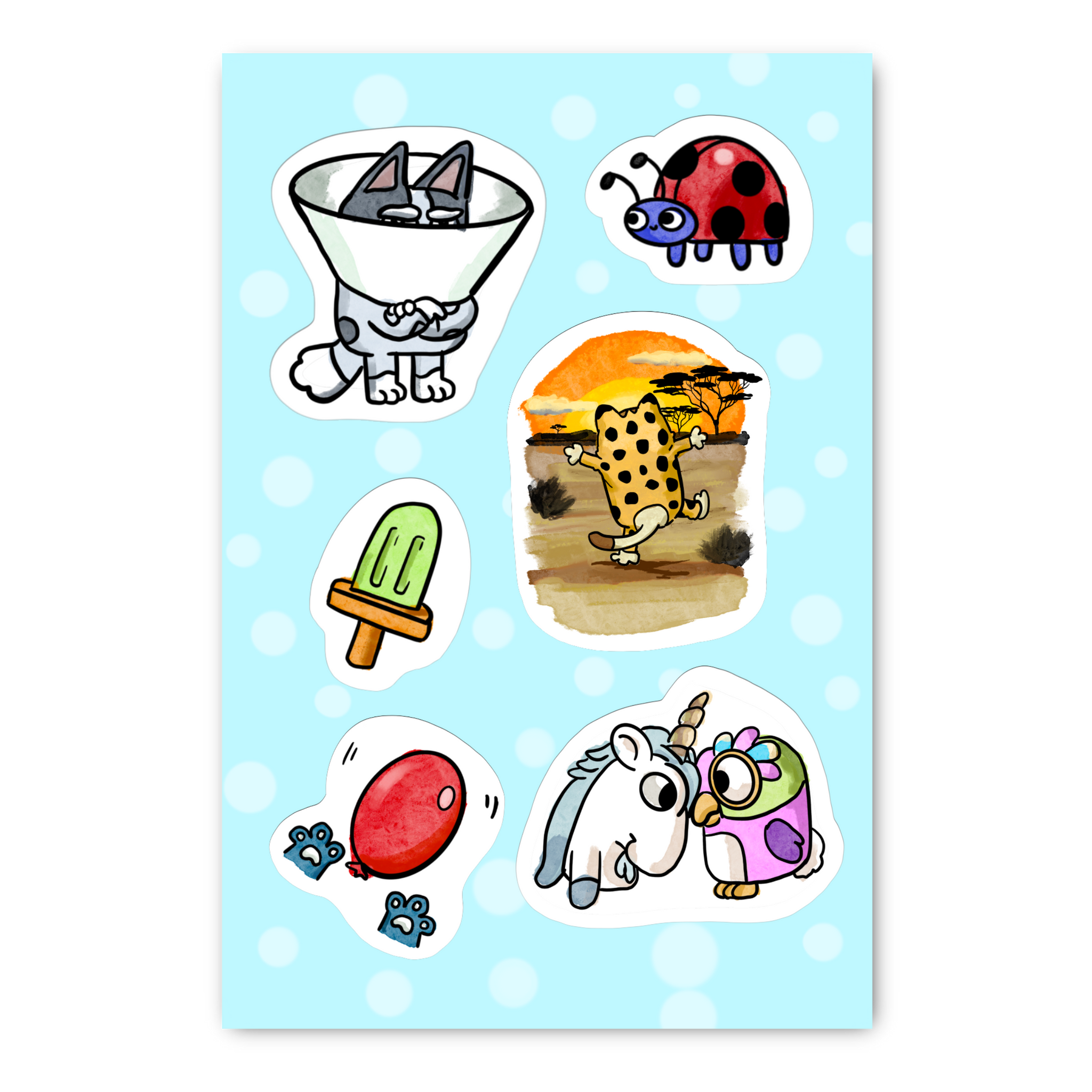 Blue Sticker Sheet – Drawn to Glory