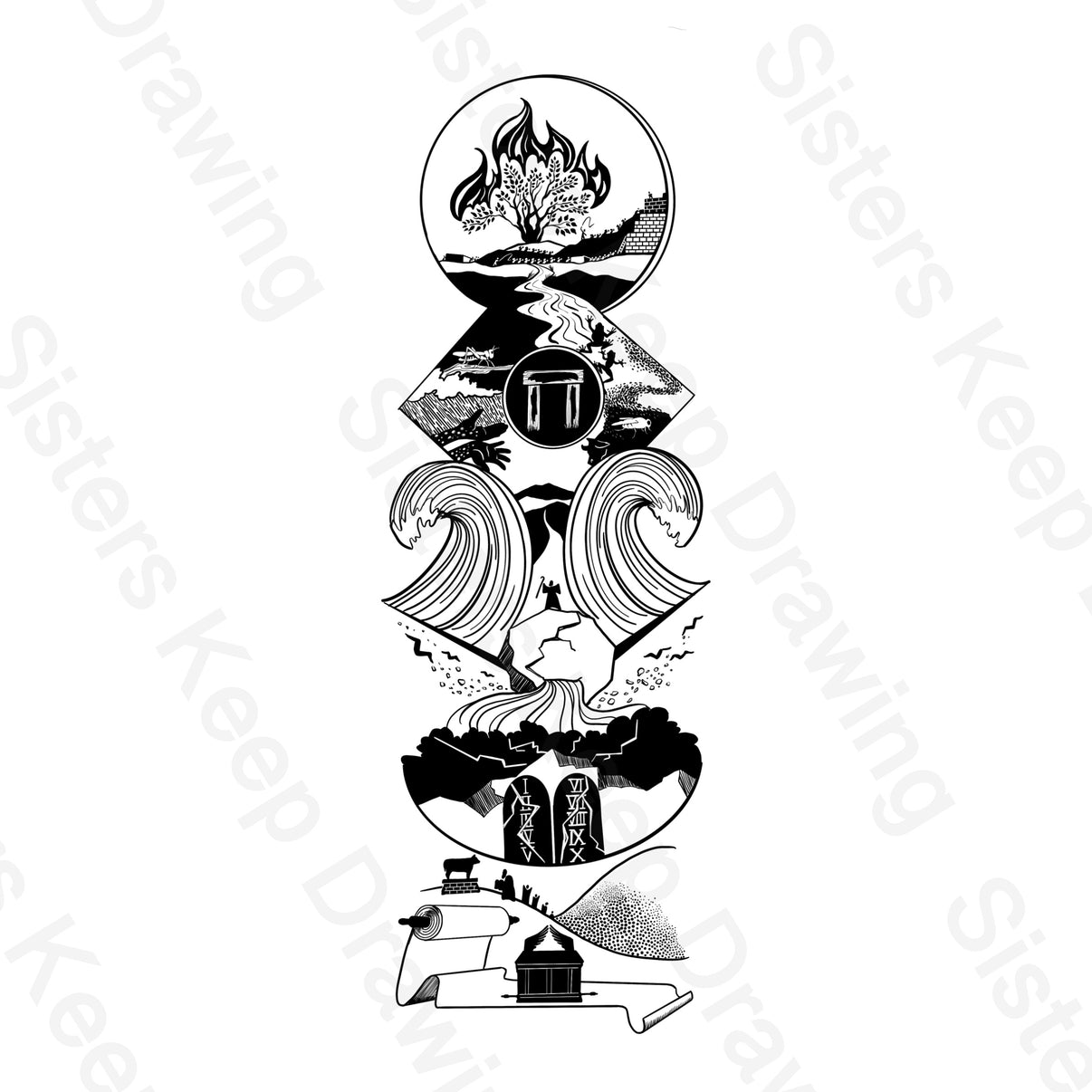 Exodus - Bible Tattoo Transparent PNG- instant download digital printa ...